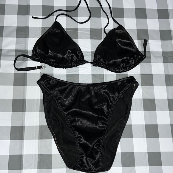 Australian Gold | Swim | Australian Gold Shiny String Black Bikini ...